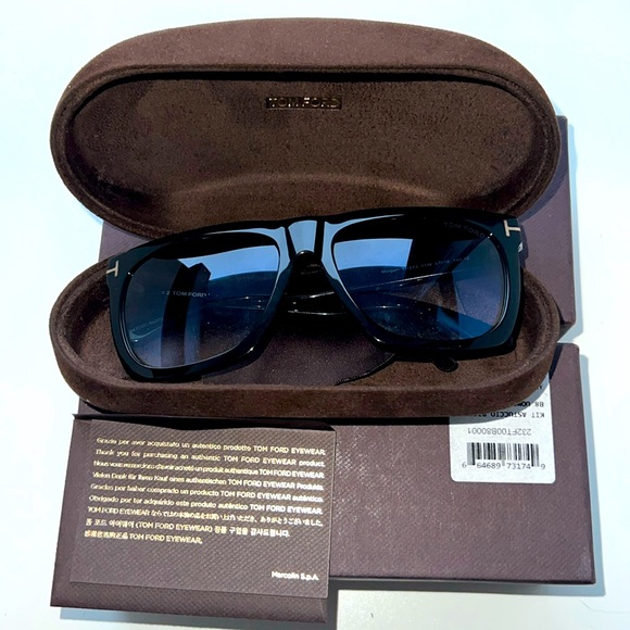 Tom Ford | Accessories | Tom Ford Black Morgan Frame Tinted Purple Lens ...
